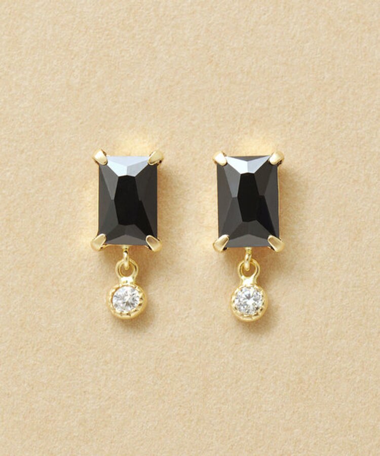 K10 ブラックカラー バゲット スイングピアス( YG)｜テイクアップの通販｜&mall（アンドモール）三井ショッピングパーク公式通販