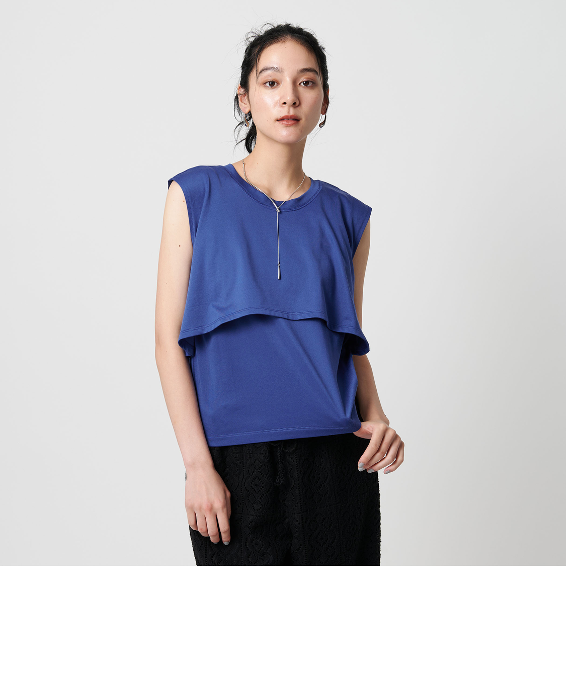 【Wardrobe DAILY MINIMAL】フリルレイヤード ノースリーブカットソー 接触冷感 吸水速乾｜ユナイテッドアローズ ...