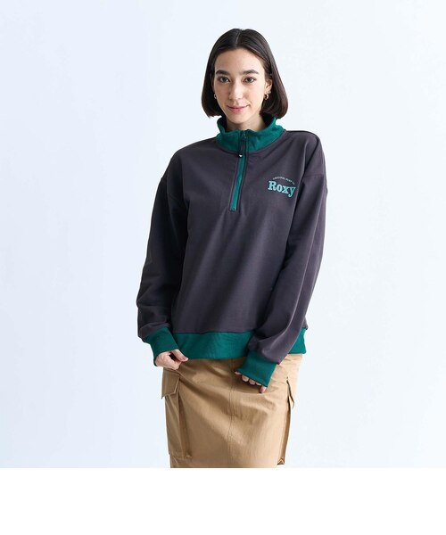 【ROXY ロキシー 公式通販】ロキシー（ROXY）Roxy 速乾 UVカット ハーフジップ スウェット KEEP IT REAL STAND ...
