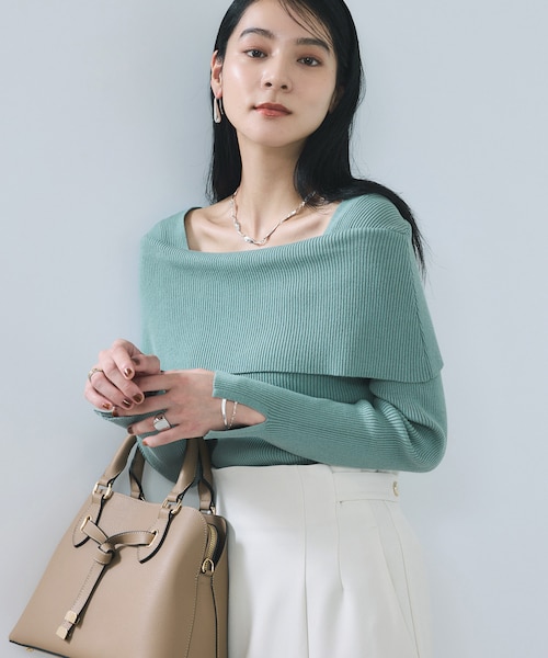 オフショルダーモチモチリブニット｜ビスの通販｜&mall（アンドモール）三井ショッピングパーク公式通販