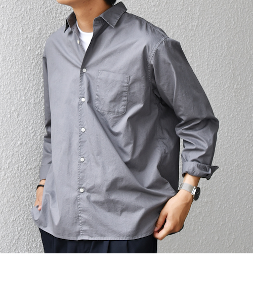 SHIPS any:〈洗濯機可能〉コットン ガーメントダイ レギュラーカラー