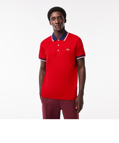 配色ボーダーリブニット鹿の子地ポロシャツ｜ラコステの通販｜&mall（アンドモール）三井ショッピングパーク公式通販