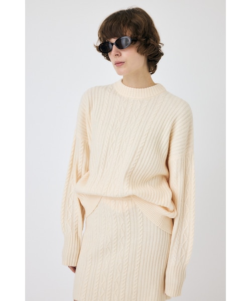 RIB CABLE ニットトップス｜マウジーの通販｜&mall（アンドモール）三井ショッピングパーク公式通販