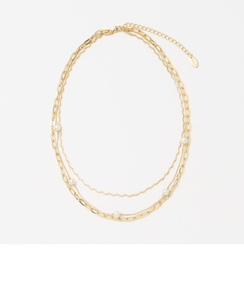 パールモチーフ×ミックスチェーン 3連 ネックレス｜ビューティー＆ユース ユナイテッドアローズの通販｜&mall（アンドモール）三井 ...