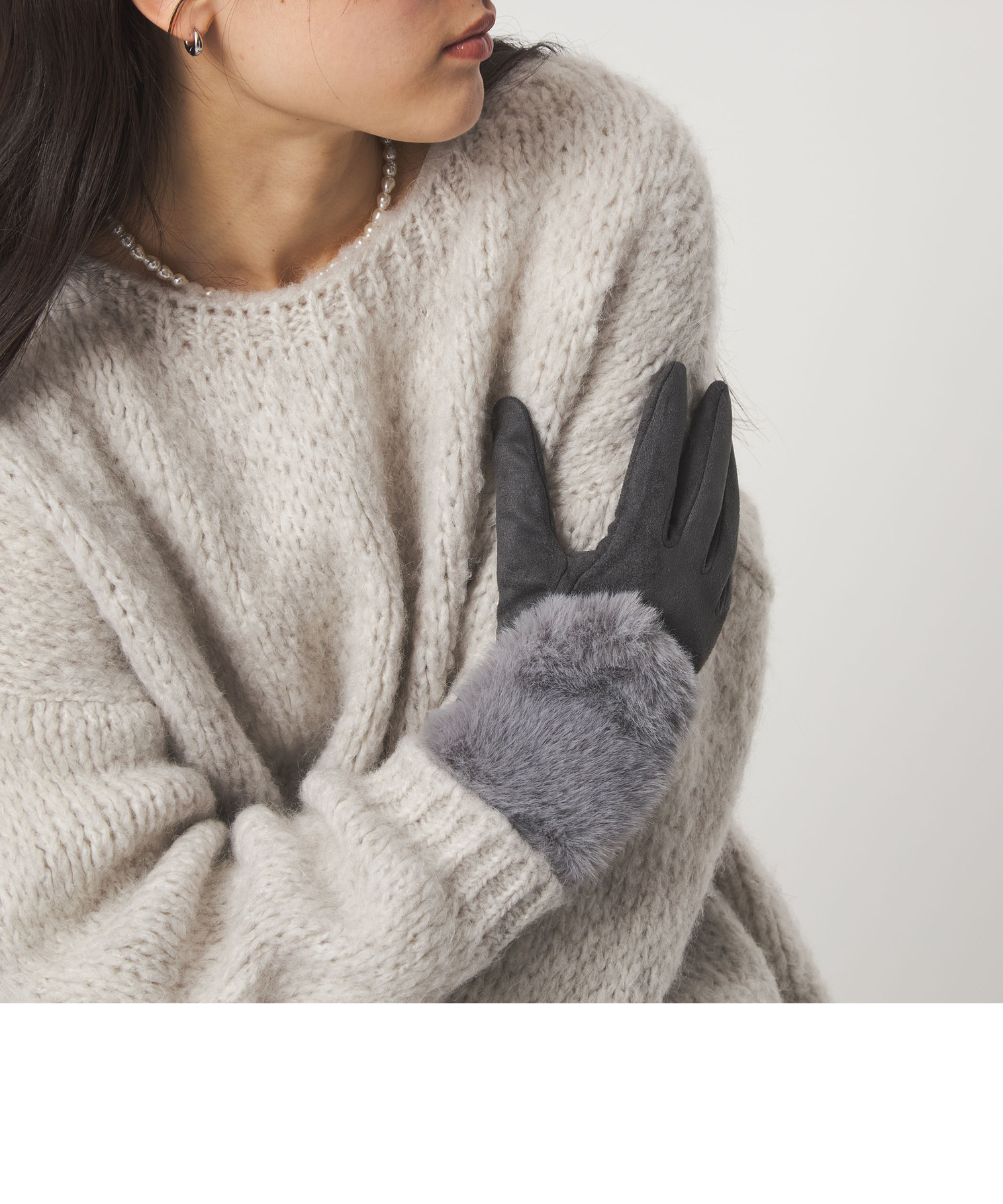 起毛シルキー フェイクファー グローブ 手洗い可能｜グリーンレーベル リラクシングの通販｜&mall（アンドモール）三井ショッピングパーク公式通販