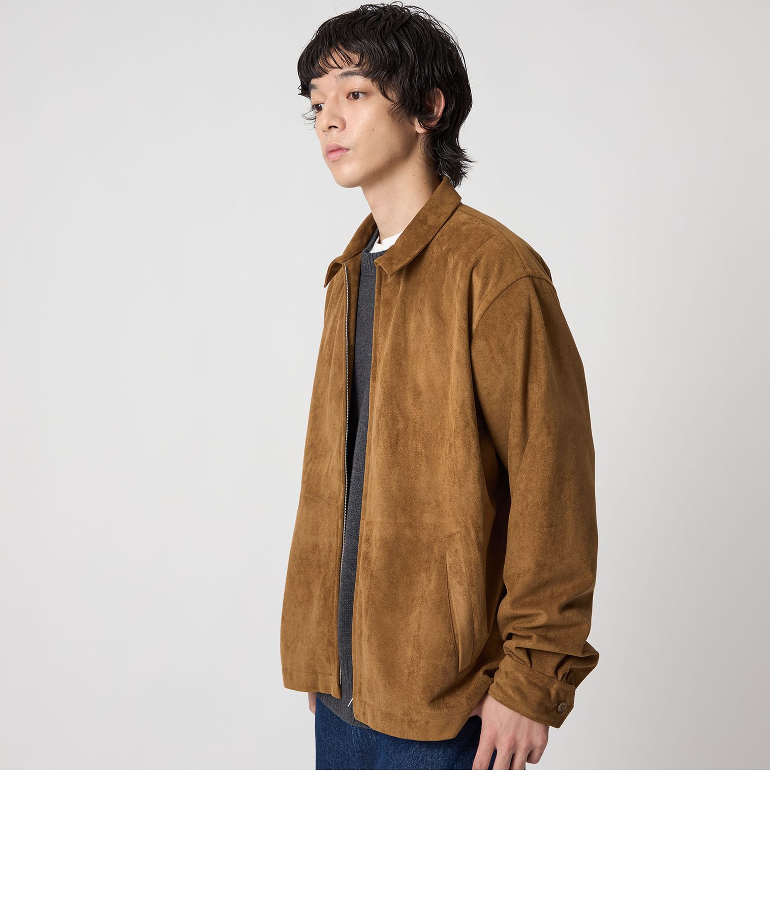 ＜CITEN＞スウェードライクジップシャツブルゾン｜シテンの通販｜&mall（アンドモール）三井ショッピングパーク公式通販