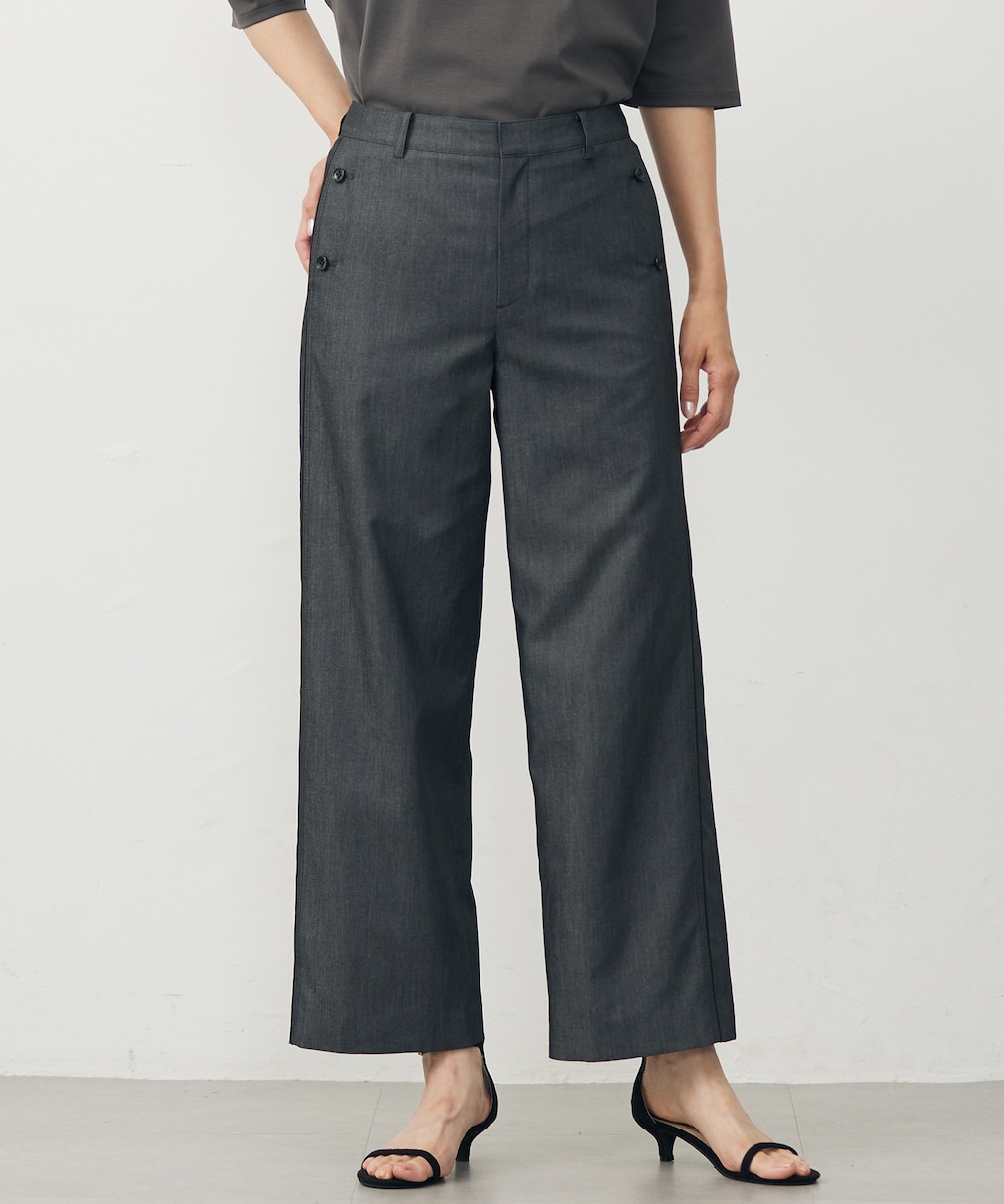 【洗える・防シワ・速乾】ツイルシャンブレー ワイド パンツ｜ジェイ・プレスの通販｜&mall（アンドモール）三井ショッピングパーク公式通販
