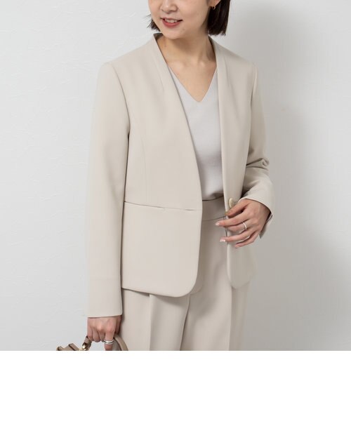 ウォッシャブルダブルクロスノーカラージャケット｜ノーリーズの通販