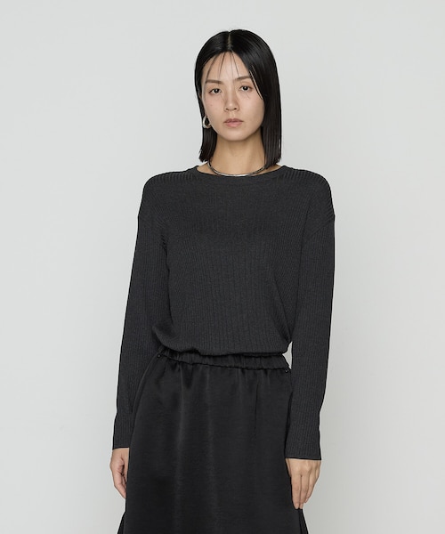 オーガニックコットン×リサイクルPe ドローストリングシアーセーター