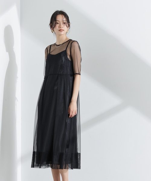 kaene／デザインオーガンミックスドレス｜ナノ・ユニバースの通販