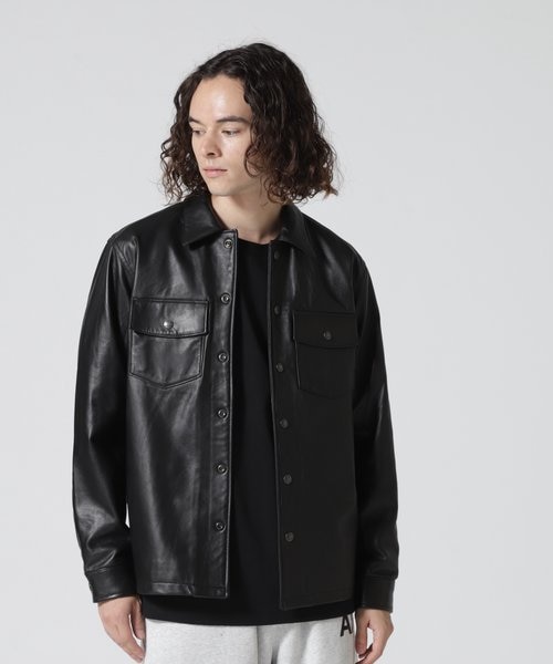 LEATHER UTILITY SHIRT ／ レザー ユーティリティ シャツ｜アヴィレックスの通販｜&mall（アンドモール）三井 ...