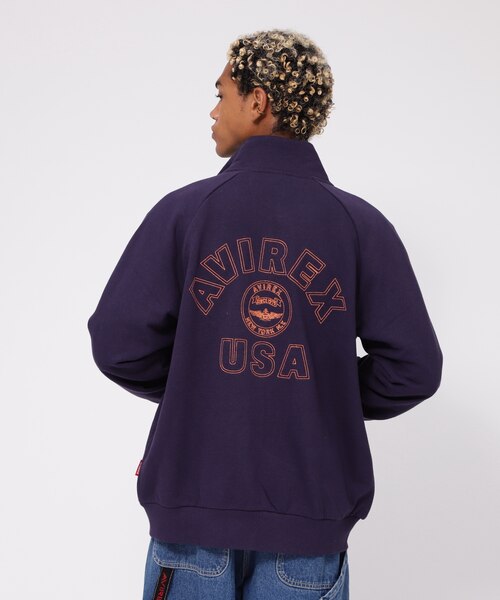《WEB&DEPOT限定》VARSITY LOGO EMB STAND ZIP SWEAT｜アヴィレックスの通販｜&mall（アンドモール ...
