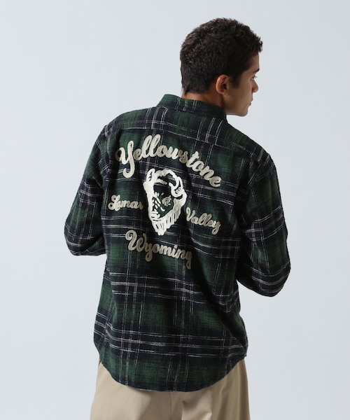 BLEACH WASHED NEP CHECK SHIRT ”YELLOW STONE”｜アヴィレックスの通販｜&mall（アンドモール）三井 ...