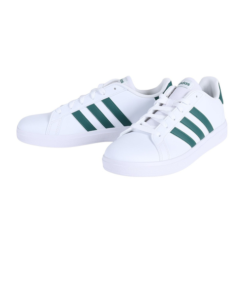 アディダス（adidas）スニーカー グランドコート 2.0 ホワイト グリーン IG4830 カジュアル スポーツ シューズ ライフスタイル ...