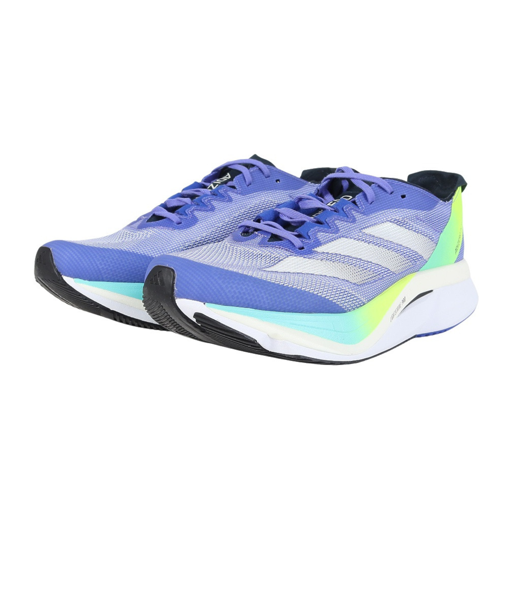 アディダス（adidas）ランニングシューズ アディゼロボストン12M ブルー IF9211 スニーカー トレーニングシューズ 部活 ...