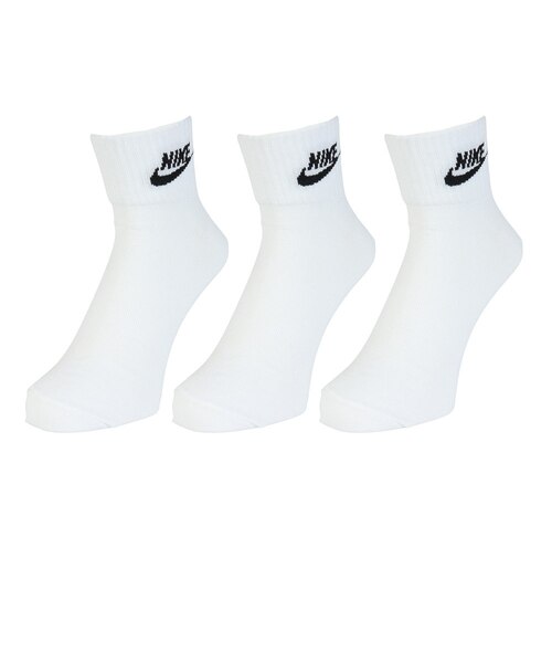 ナイキ（NIKE）靴下 エブリデイ エッセンシャル アンクル ソックス 3足組 白 23-29センチ DX5074-101 カジュアル ロゴ ...
