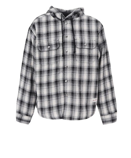 エクストララージ（XLARGE）HOODED FLANNEL シャツ 101253014006-BLACK
