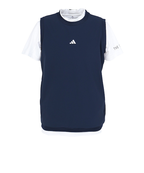 アディダス(adidas)ゴルフウェア 吸汗速乾 2IN1 半袖モックネックシャツ ウィンドベスト付き OFG53-KL526… アディダス（adidas）ゴルフウェア 吸汗速乾 2IN1 半袖モックネック