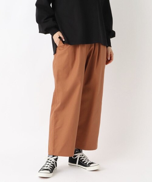 PU混 9分丈ワイドテーパードパンツ｜ワンズテラスの通販｜&mall（アンドモール）三井ショッピングパーク公式通販