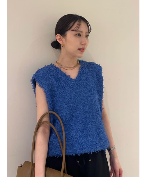 前後2WAYチュールヤーンニットベスト｜ミラオーウェンの通販｜&mall（アンドモール）三井ショッピングパーク公式通販