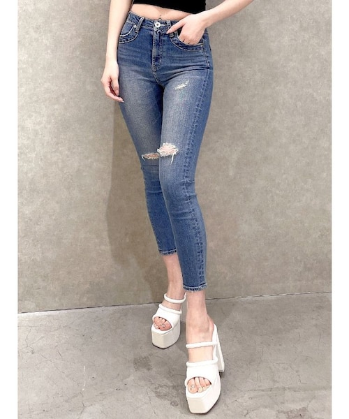 ハイウエスト thickish ポケットスキニーデニムパンツ｜ジェイダの通販｜&mall（アンドモール）三井ショッピングパーク公式通販