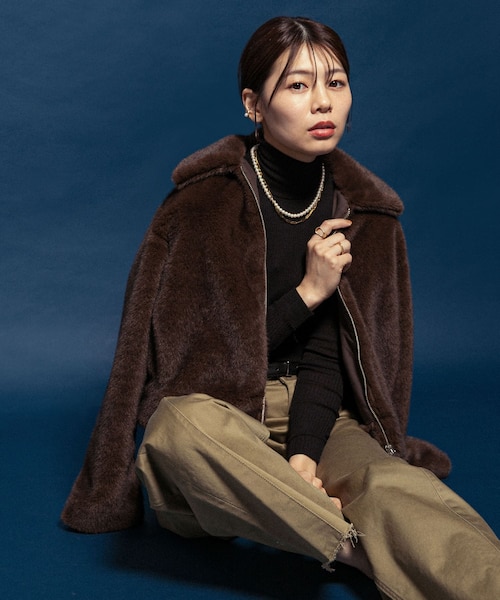 アーバンリサーチ ロッソ（URBAN RESEARCH ROSSO）/F by ROSSO　ファーZIPショートコート F by ROSSO ファーZIPショートコート｜アーバンリサーチの通販｜&mall