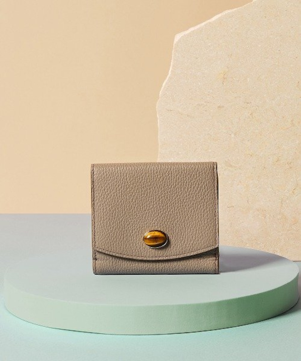 【TOPKAPI】gemdrops ジェムドロップ ミニエンボスレザー 天然石 二つ折り 財布｜トプカピの通販｜&mall（アンドモール）三井ショッピングパーク公式通販