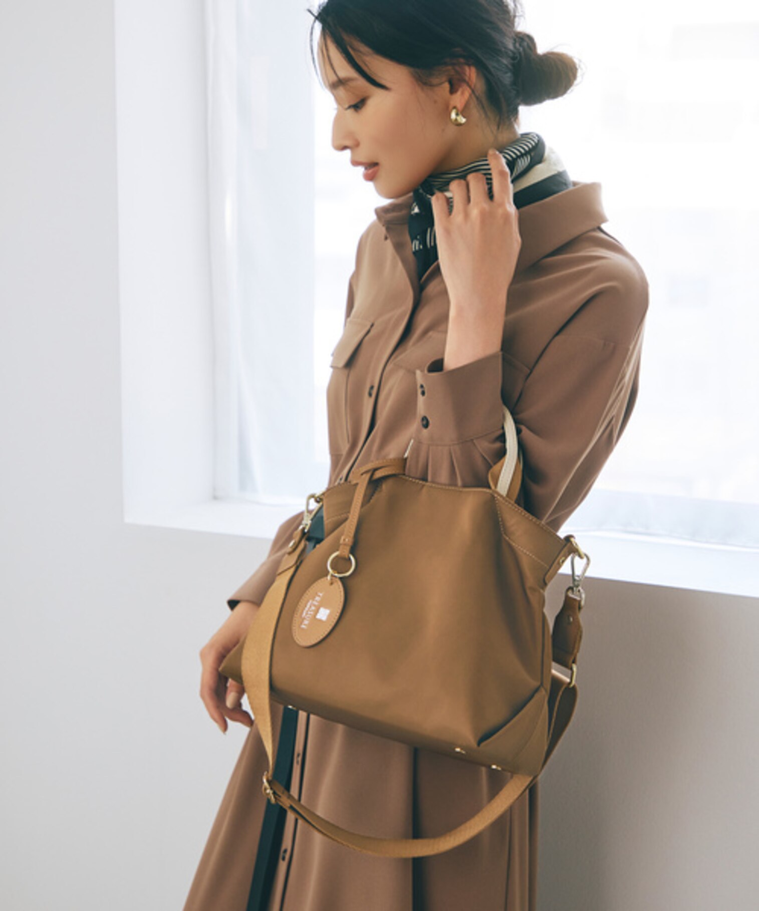 【TREASURE TOPKAPI】ストライプハンドル ナイロン 2way ミニ トートバッグ｜トプカピの通販｜&mall（アンドモール）三井ショッピングパーク公式通販