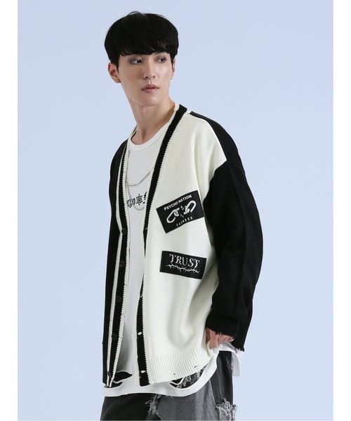 SD×PSYCHONATION アイコンワッペン ニットカーディガン