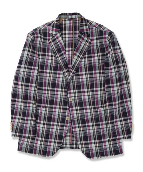 大きいサイズ】ジーステージ/G-stage サマーウール 鹿の子 2ボタン