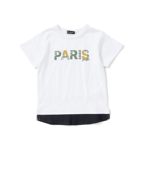 PARISチェックロゴレイヤード風天竺半袖Tシャツ(90~150cm)｜ベベ オンライン ストアの通販｜&mall（アンドモール）三井 ...