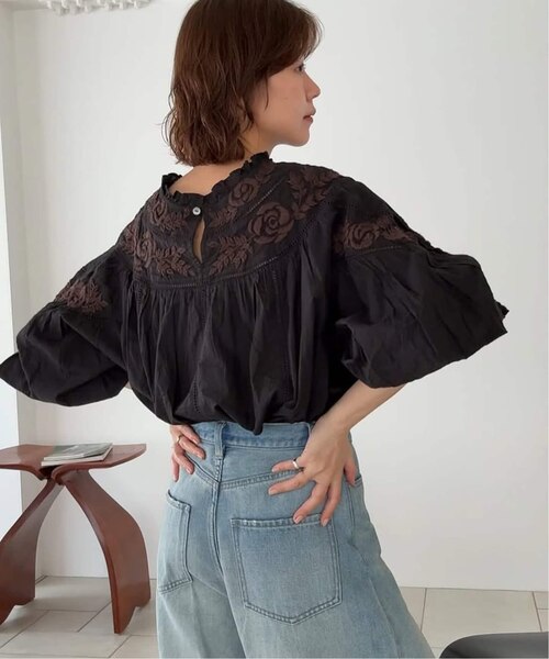 SARA MALLIKA/サラマリカ】 COTTON SCALLOP COLLAR BL：ブラウス