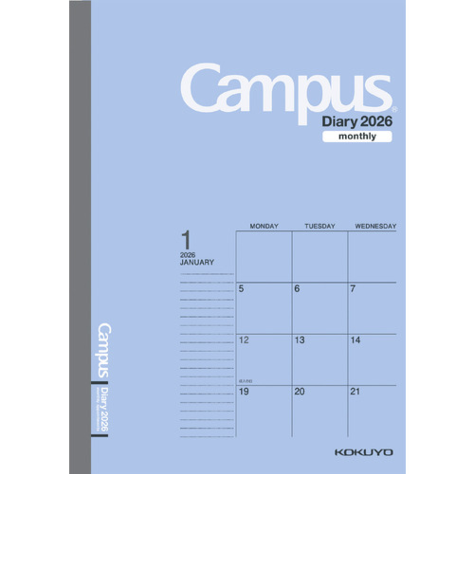 【2025年12月始まり】 コクヨ（KOKUYO） キャンパスダイアリー A6 マンスリーブロック ニーCMB-A6-26 ブルー 月曜始まり ...