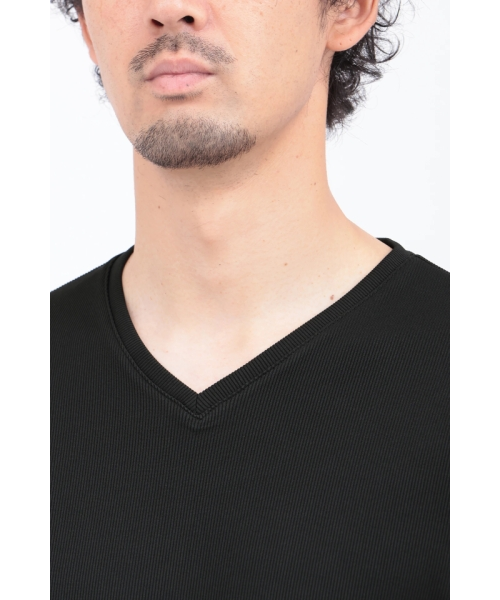 HIGH STREET∴シルキーリブVネック半袖カットソー｜ハイストリートの